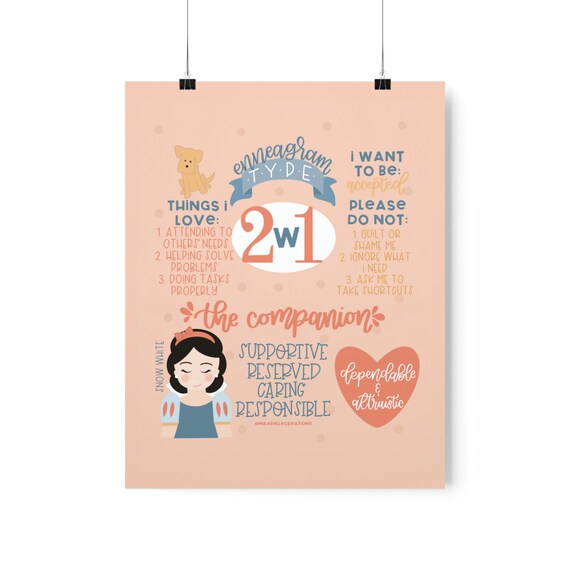 Enneagram Wing 2w1 Art Print | Enneagram Prints | Type 2 | Premium ...