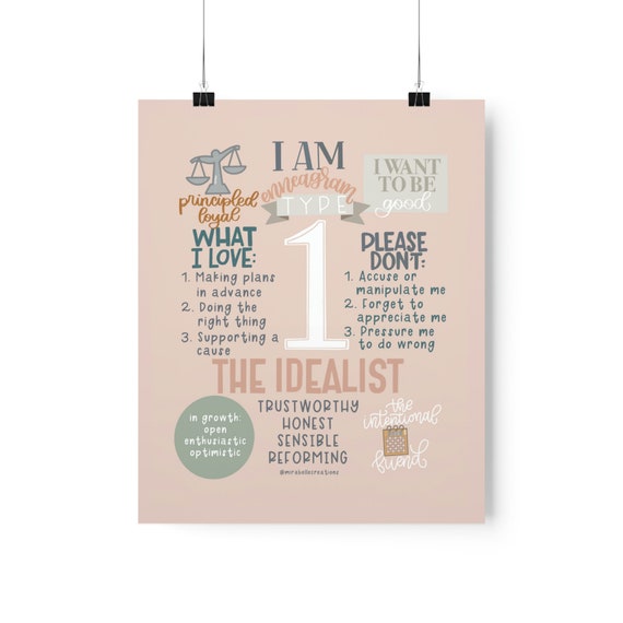 Enneagram Type 1 Earth Tones Collage Enneagram Prints Type 1