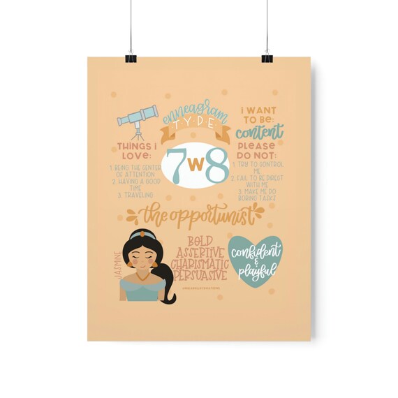 Enneagram Wing 7w8 Art Print | Enneagram Prints | Type 7 | Premium ...