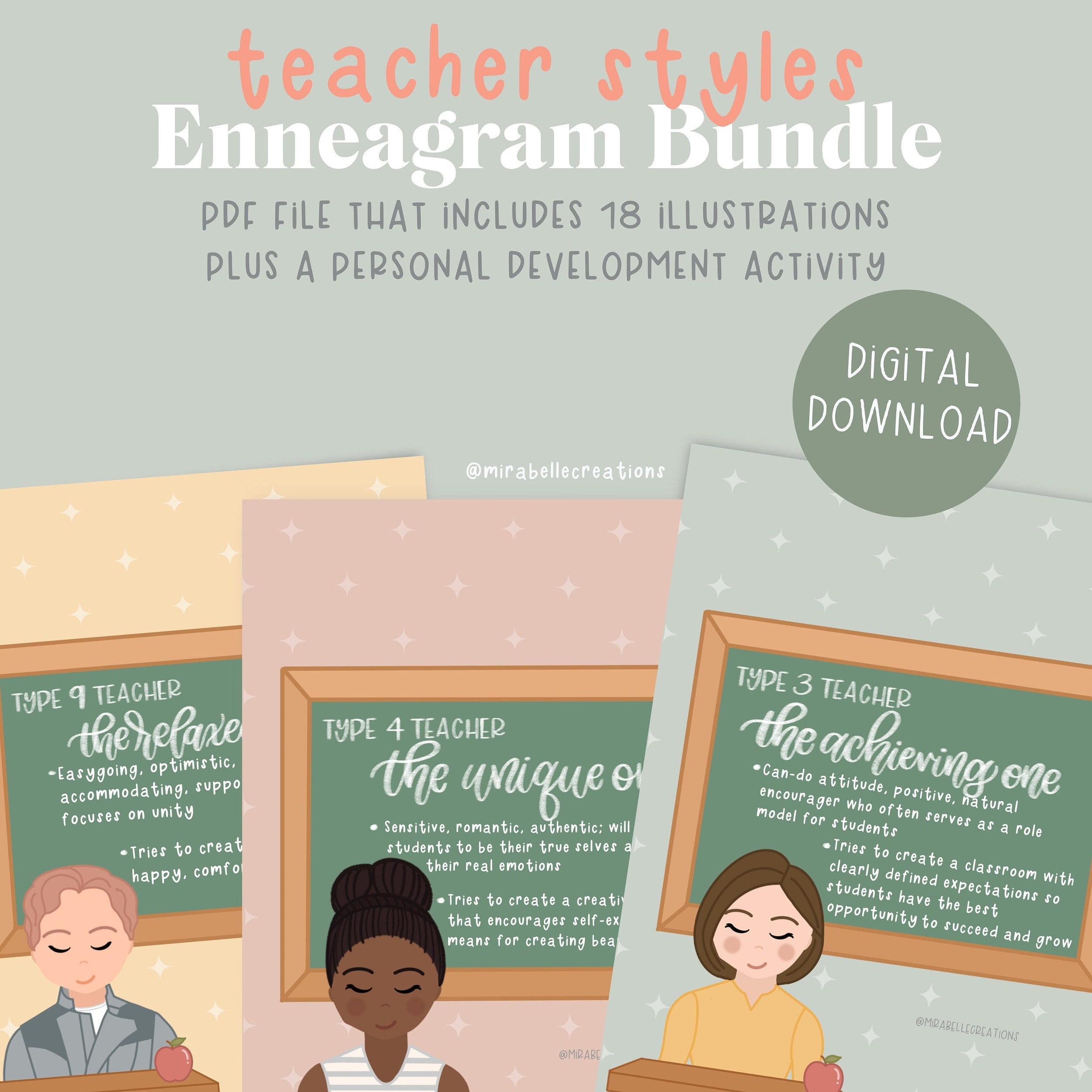 Enneagram Teacher Styles| All 9 Enneagram Types Prints | Wall Print ...