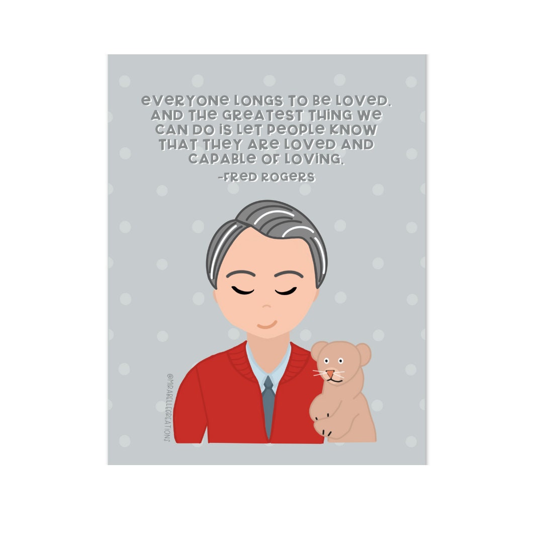Mr. Rogers Quote Poster, Fred Rogers Art, Affirmation Print, Therapy ...