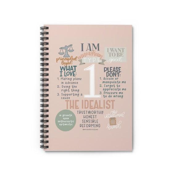 Enneagram Type 1 Spiral Lined Notebook by Mirabelle Creations | Catch ...