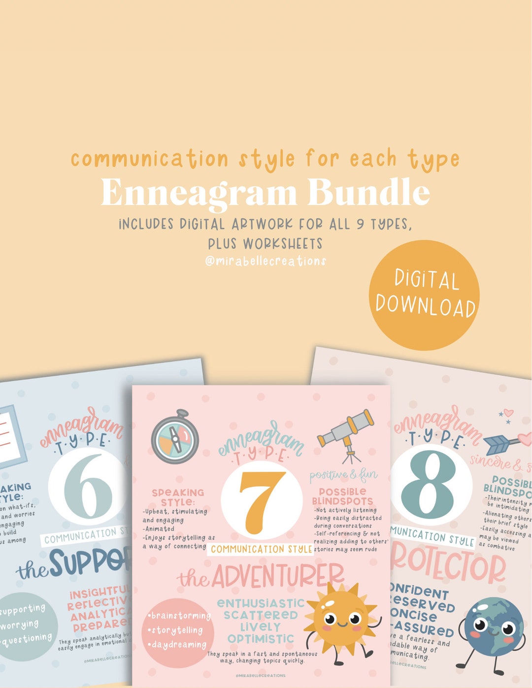 Communication Styles for Each Enneagram Type Worksheets, Enneagram ...