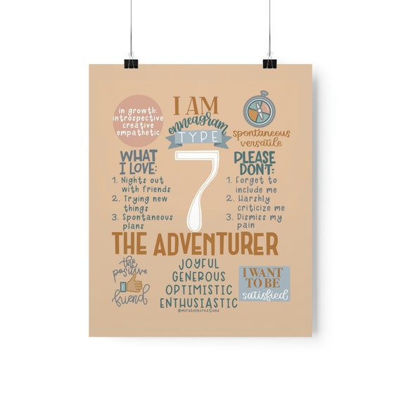 Enneagram Type 7 Earth Tones Collage Enneagram Prints Type 7