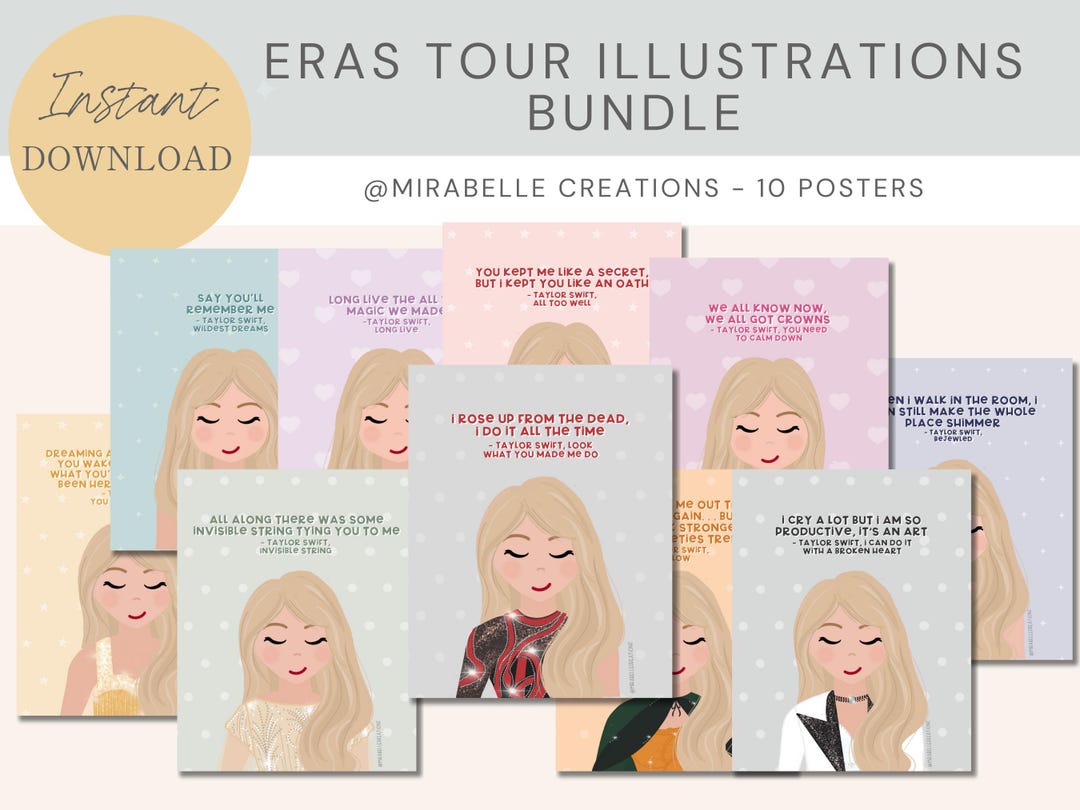 Eras Tour Poster Bundle, Taylor Swift Eras Art Prints, Positive ...