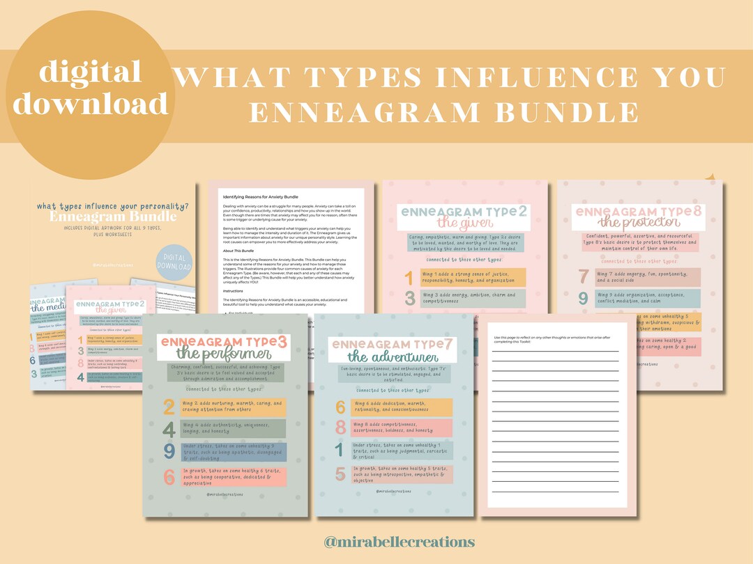 What Types Influence Your Personality Enneagram Art and Resource Bundle ...
