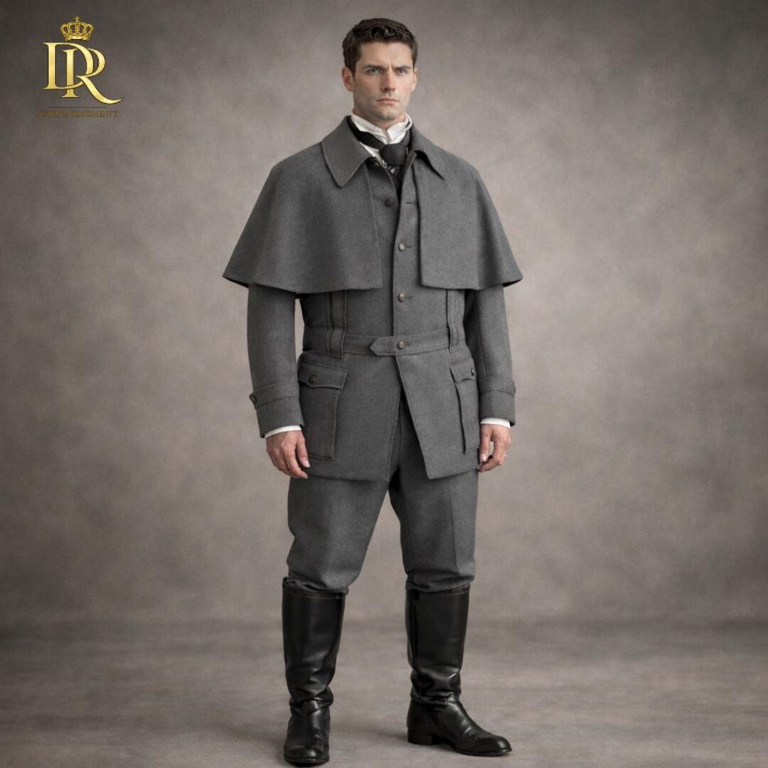 Victorian Cape Coat Men – Regency Wool Cloak Jacket – Historical ...