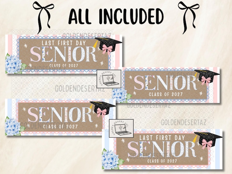 Last First Day, Senior Class of 2027 Banner, Girly Senior Year ...