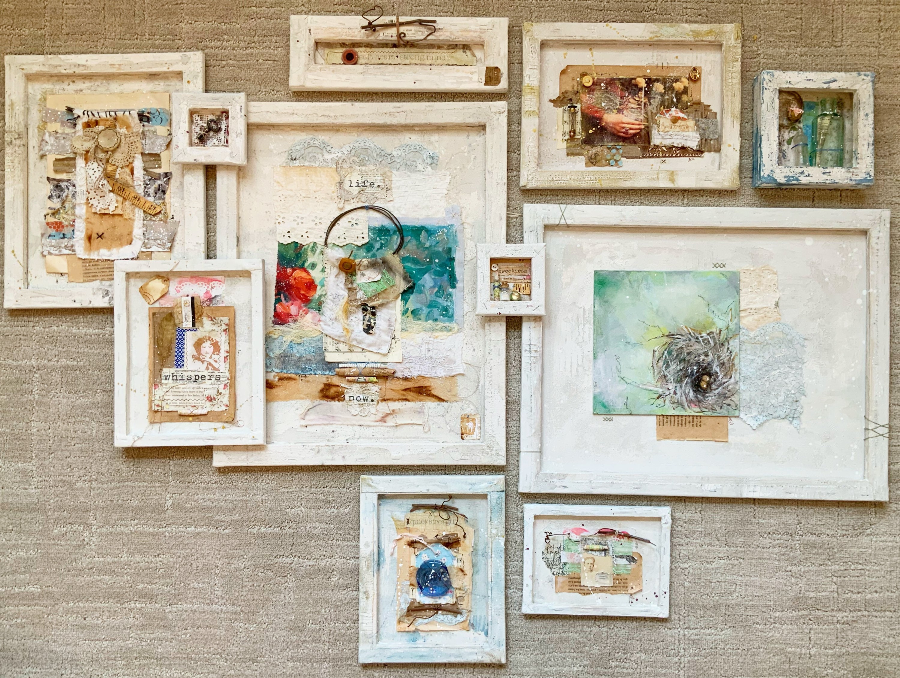 Her Portrait Antique Vintage Collage Assemblage Art Sculpture Ephemera ...