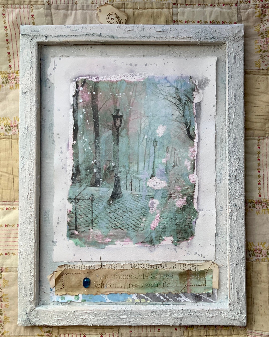 Montmartre Stairway Dream Mixed Media Assemblage Collage Art Vintage ...