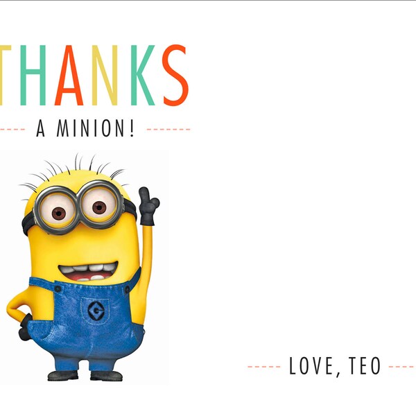 Minion Thank You - Etsy