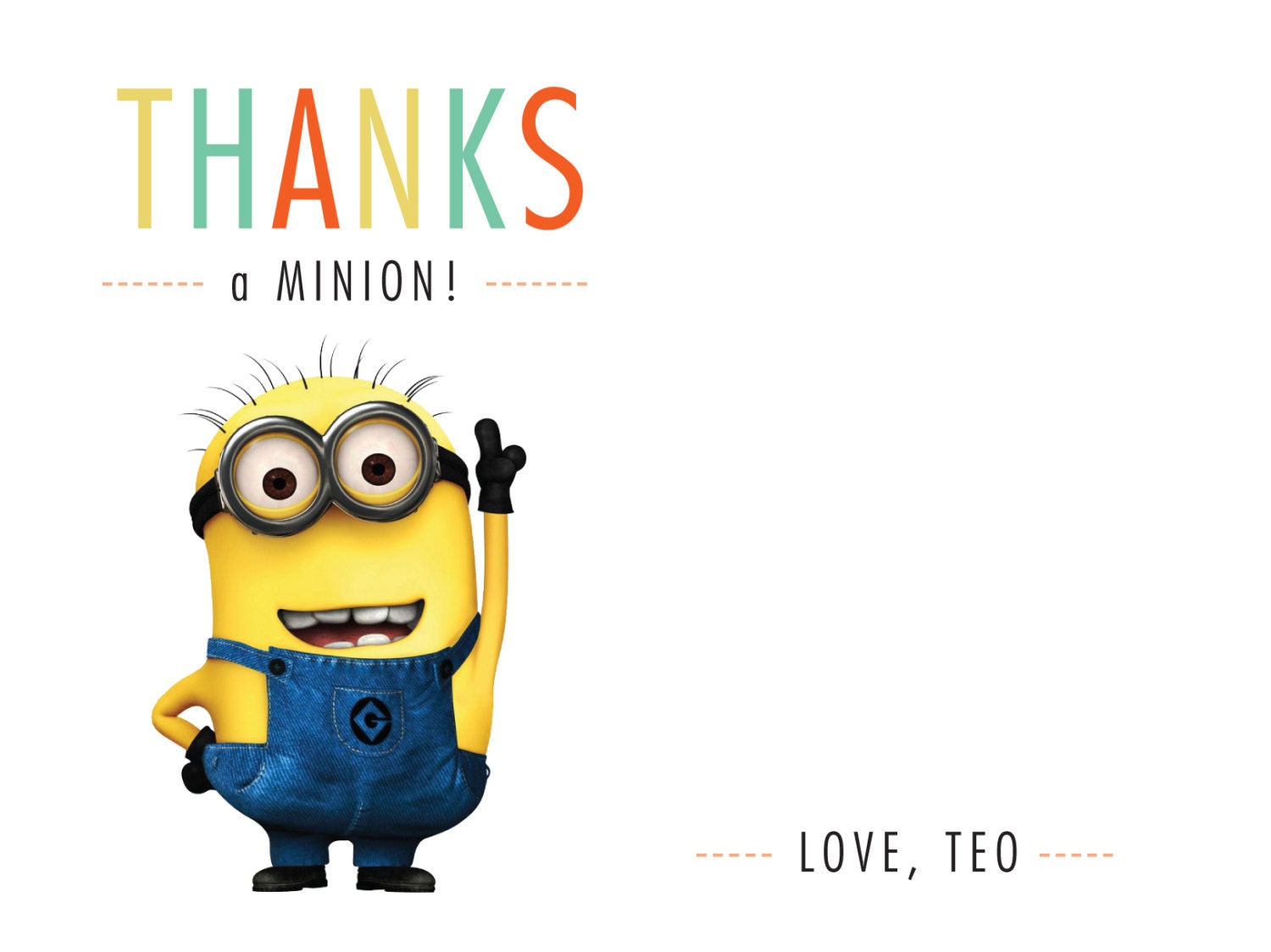 Minion Printable Thank You