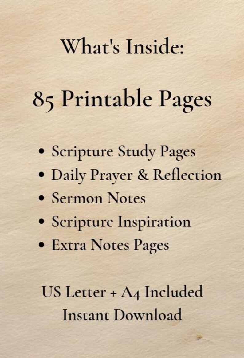 Bible Study Journal Printable PDF | Nature-inspired Minimalist ...