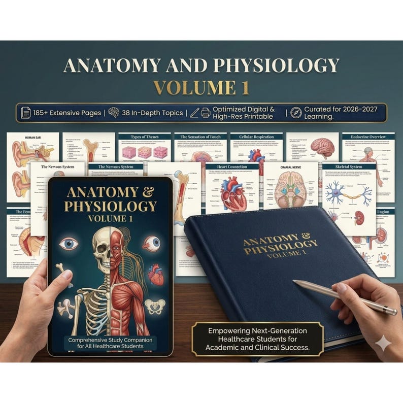 Anatomy and Physiology Notes Mega Bundle Vol 1 & 2, Nursing School Note ...