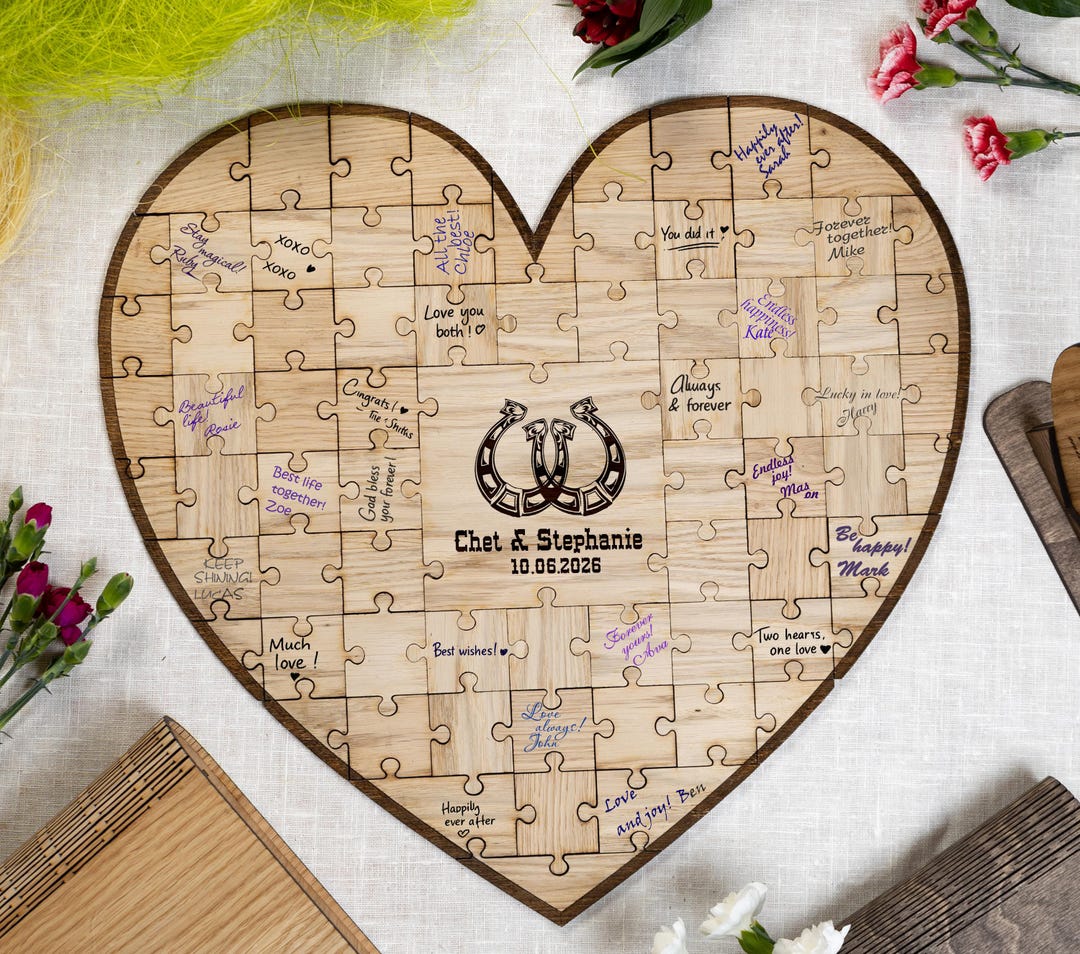 Western Style Wooden Guest Book, Country Nuptials Signature Board - Etsy