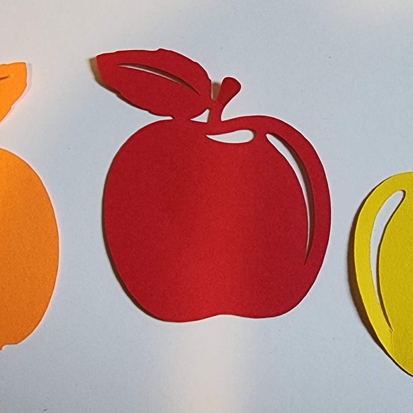 25 Pack Paper Apple Shape, Fruit Cut Out Die, Cardstock Apple, DIY ...