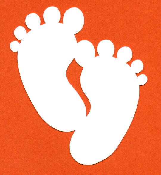 25 Pack Paper Baby Feet Shape, Baby Feet Cut Out Die, Cardstock Bottle ...