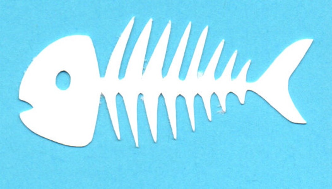 50 Pack - Paper Fish Skeleton Shapes, Cut Out Fish Skeleton, Cardstock ...
