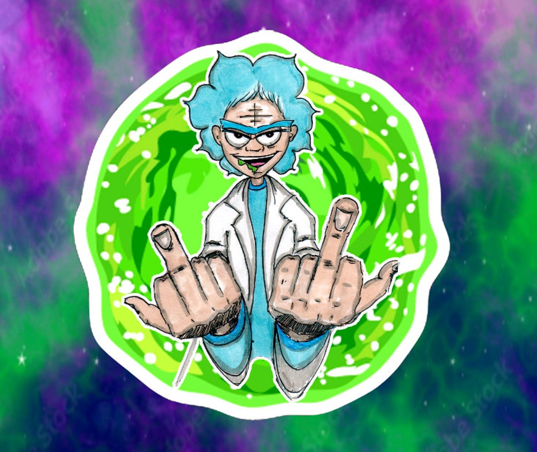 25 Stickers- Rick and Morty Middle Finger Decal - Etsy