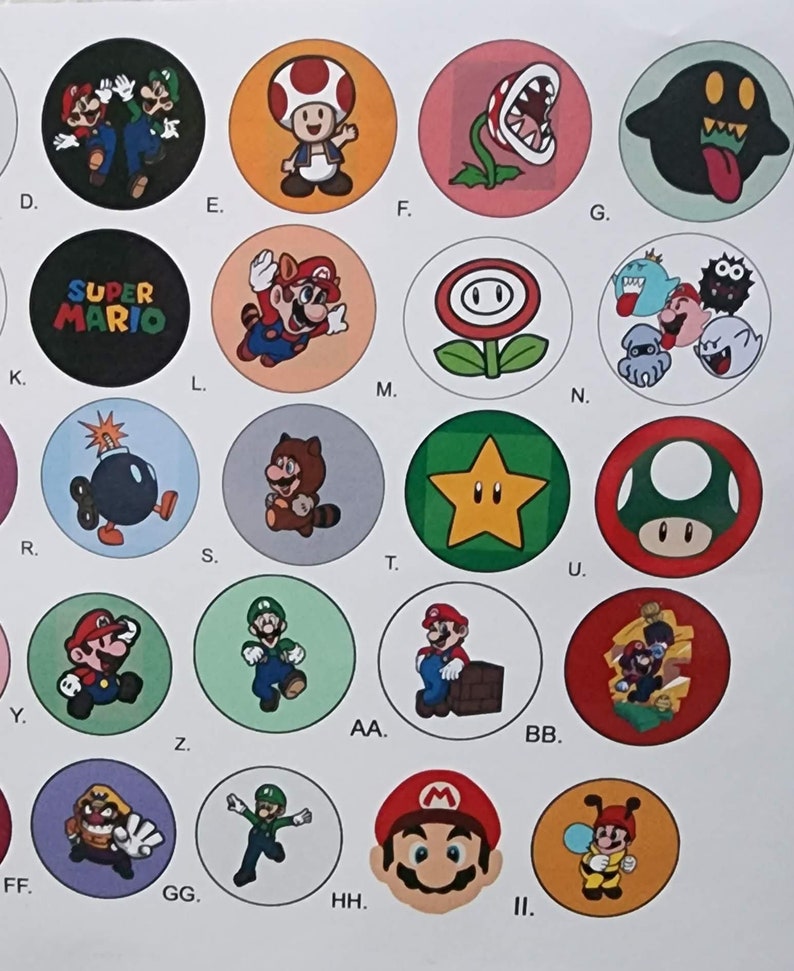 25 Stickers- Super Mario, Super Mario Brothers, Super Mario Kart ...