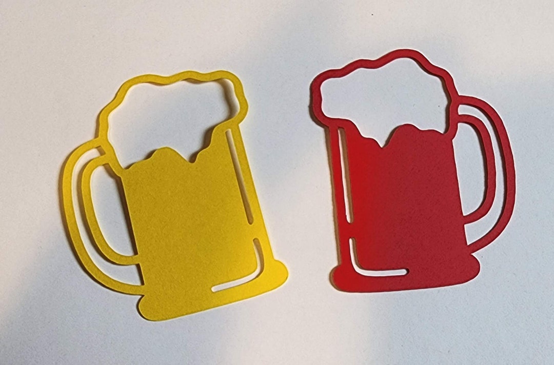 25 Pack - Paper Beer Mug Shapes, Beer Cut Out, Card Stock Beer, DIY Cup ...