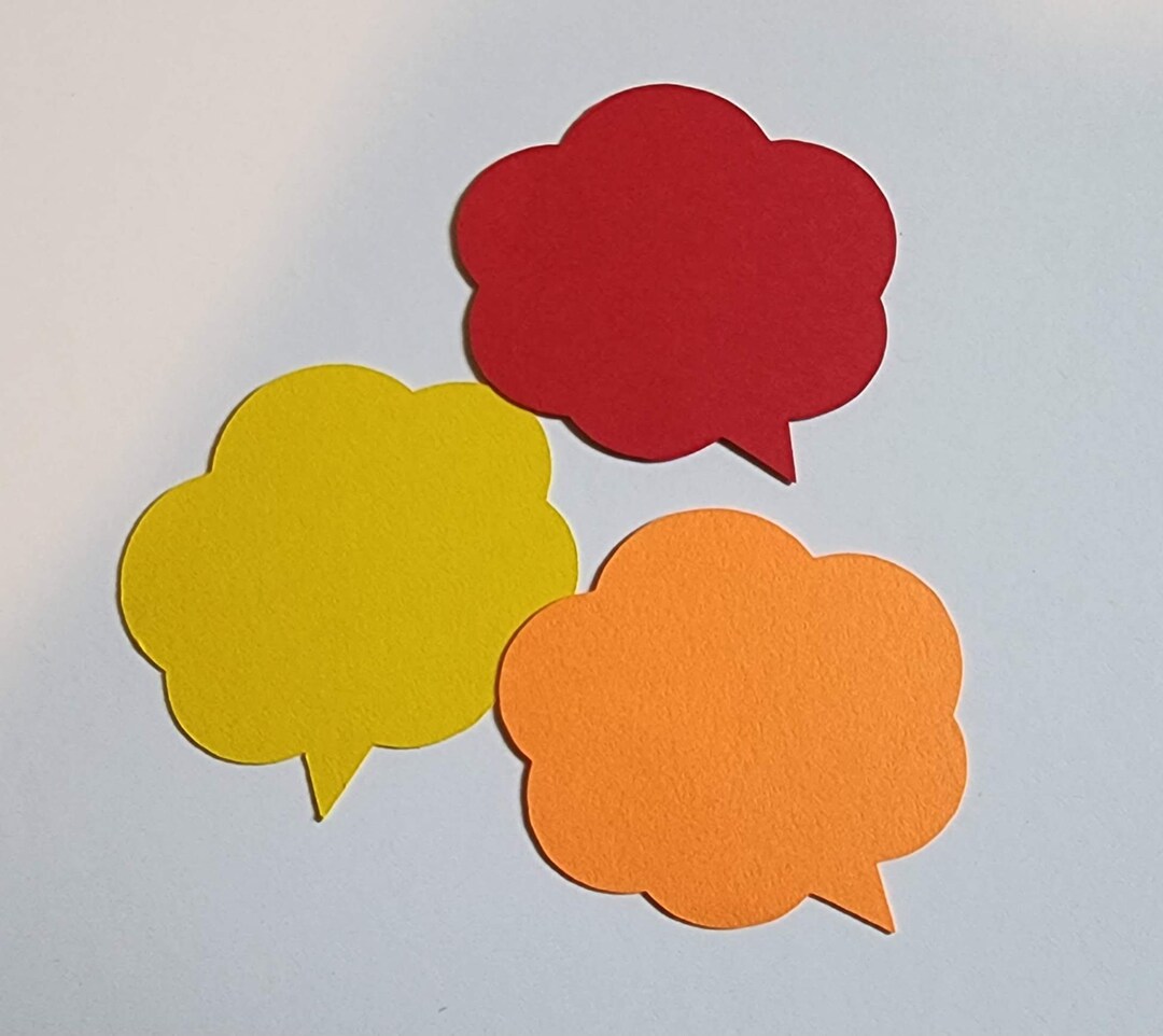 25 Pack - Paper Thought Bubble Shapes, Cut Out Bubble, Cardstock ...