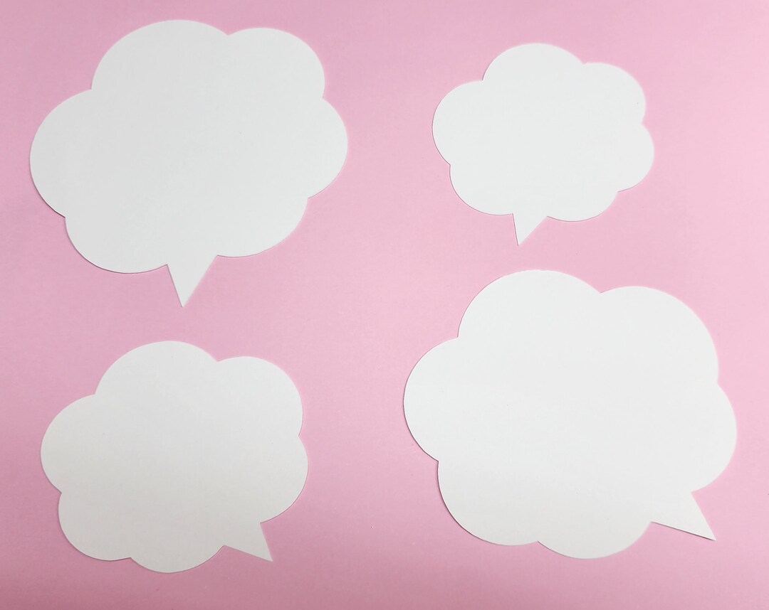 50 Pack - Paper Thought Bubble Shapes, Cut Out Bubble, Cardstock ...