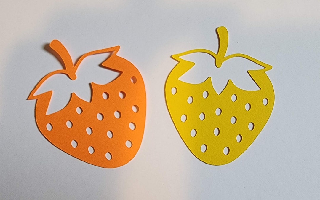 25 Pack Paper Strawberry Shape, Fruit Cut Out Die, Cardstock Strawberry ...