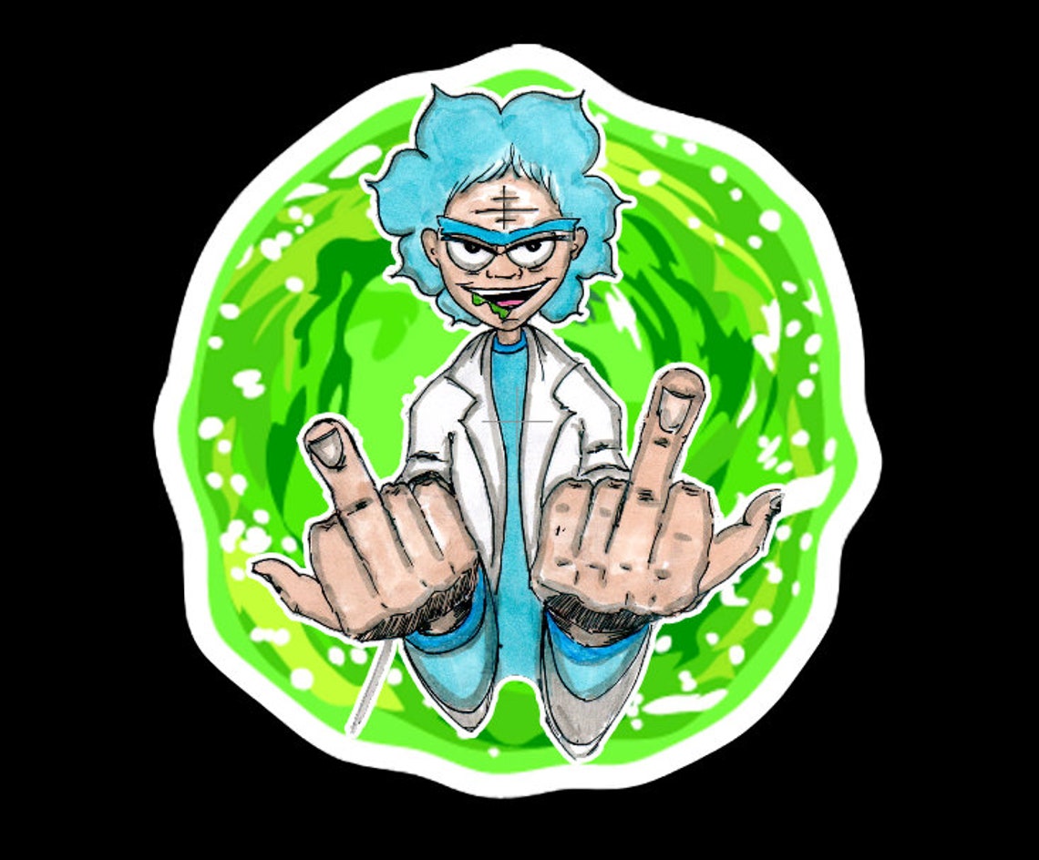 Rick and Morty Middle Finger 1 Button Pins 2.28 INCH 58MM - Etsy