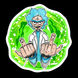 Rick and Morty Middle Finger 1 Button Pins 2.28 INCH 58MM - Etsy