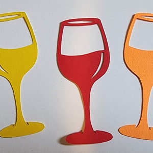 25 Pack - Paper Wine Glass Shapes, Wine Cut Out, Cardstock Wine Glass ...