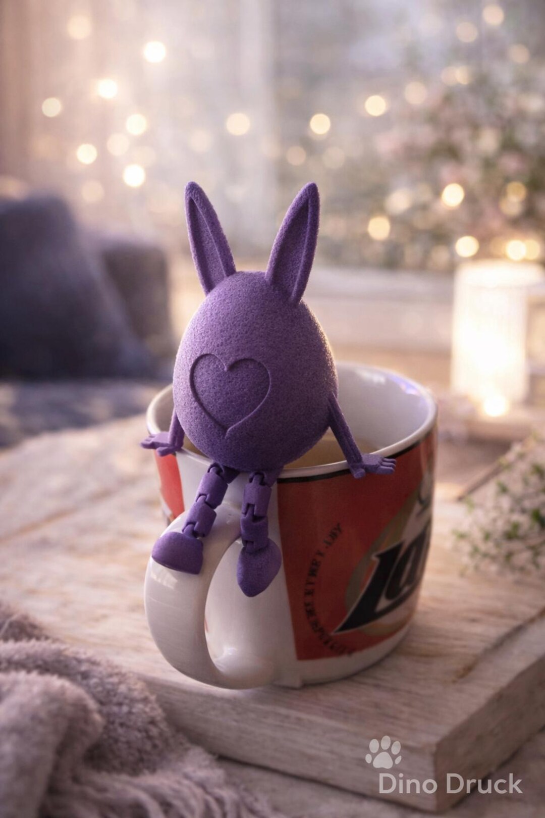 3D Printed Rabbit With Heart – Movable Decorative Figure With Dangling ...