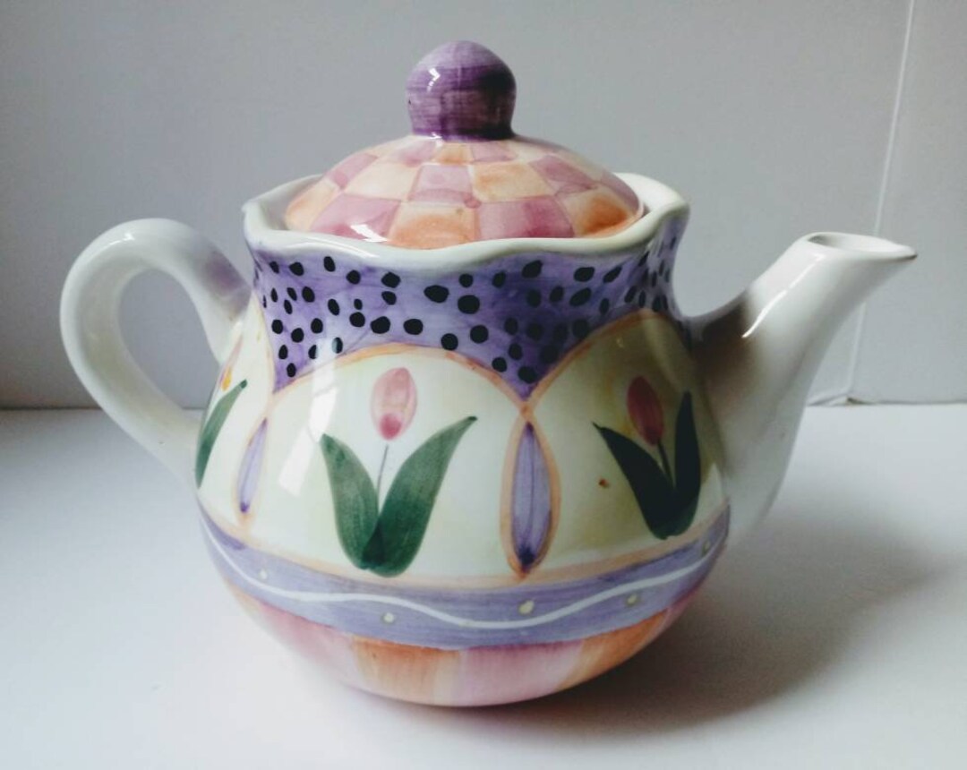 Vintage Porcelain Floral Teapot / Cardinal Inc. / Decor / Decorative ...