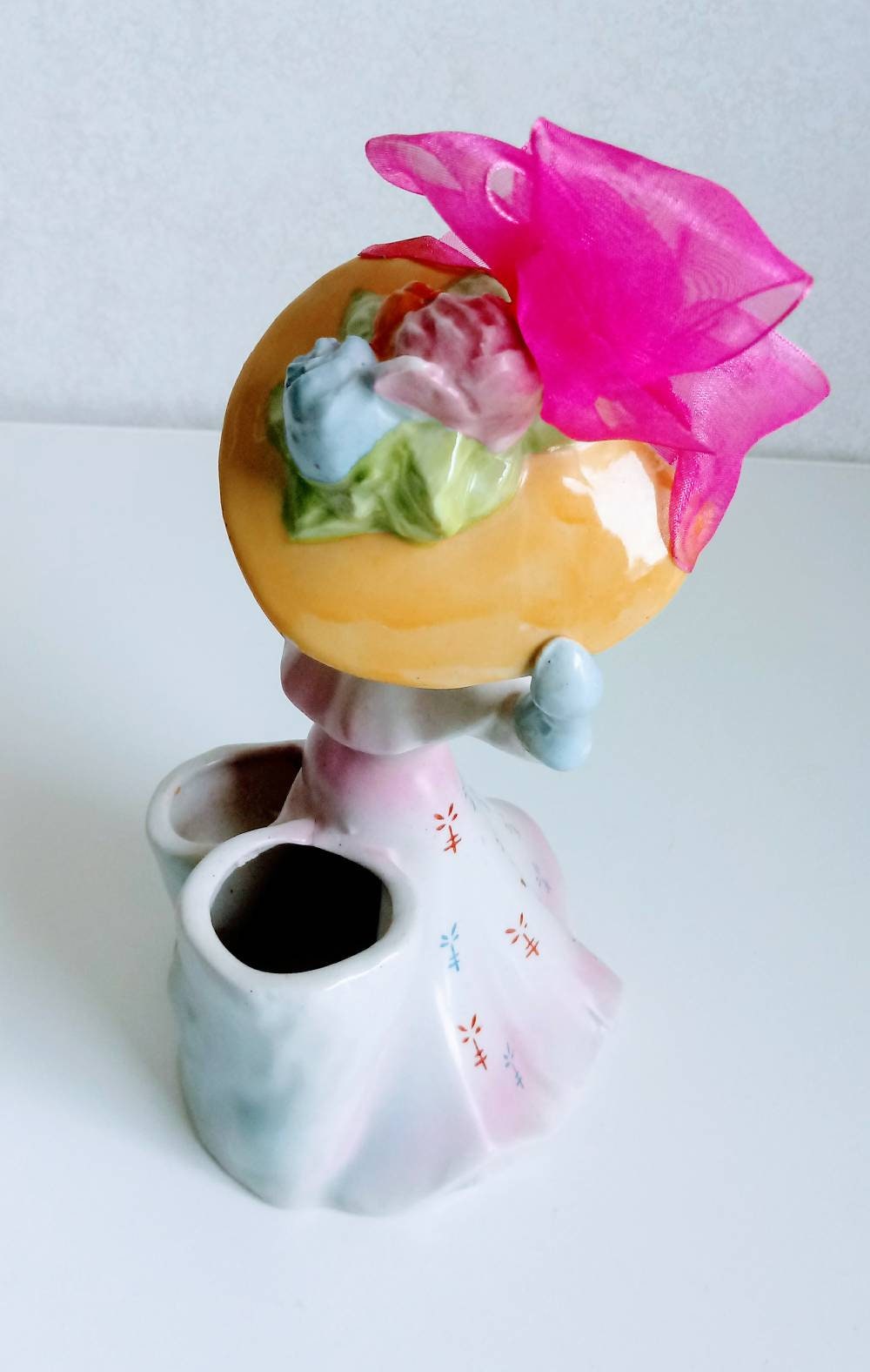 Vintage Ceramic Pink Lady Vase / Memo-pen-scissor Holder / | Etsy