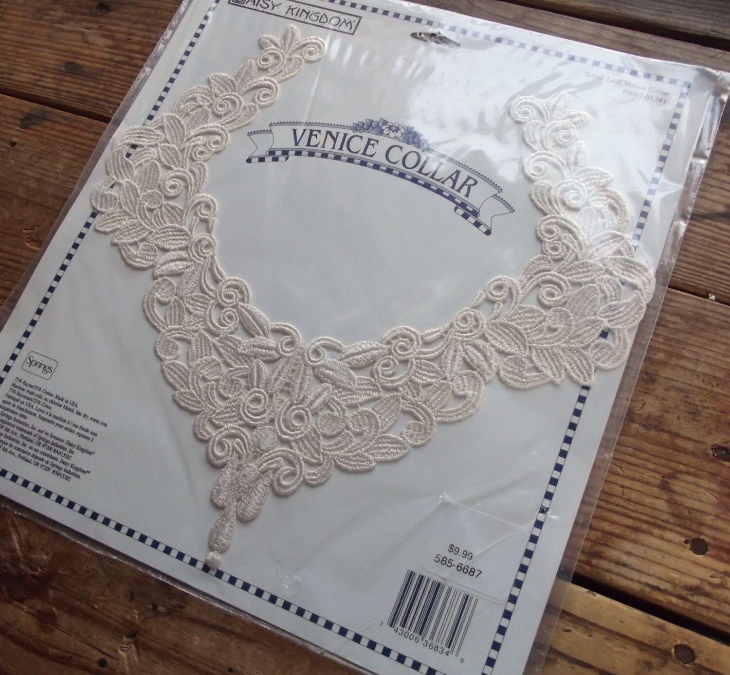 Vintage White Filigree Crescent Collar / Sewing Supplies / | Etsy