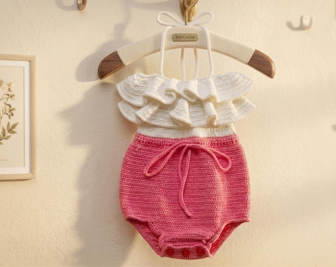 Modèle de barboteuse bébé au crochet, PDF body à volants, tenue pour ...