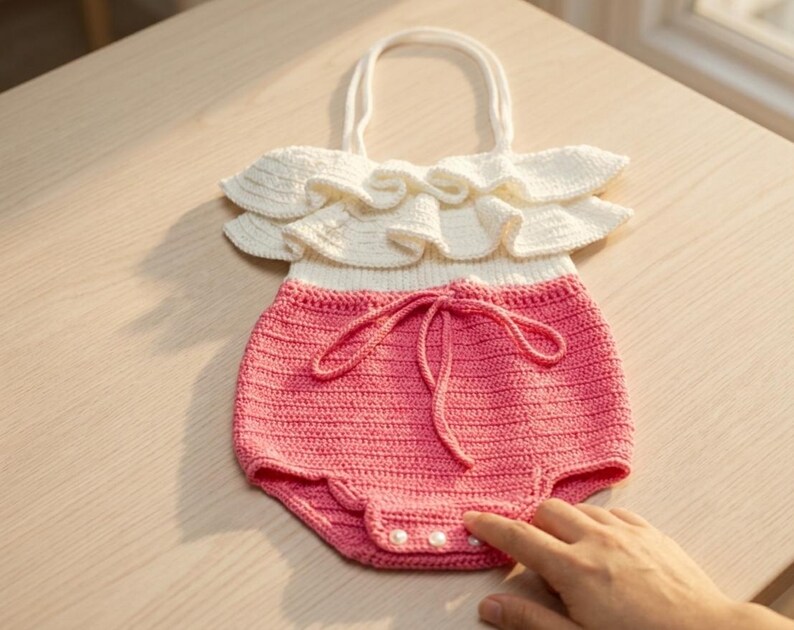 Modèle de barboteuse bébé au crochet, PDF body à volants, tenue pour ...