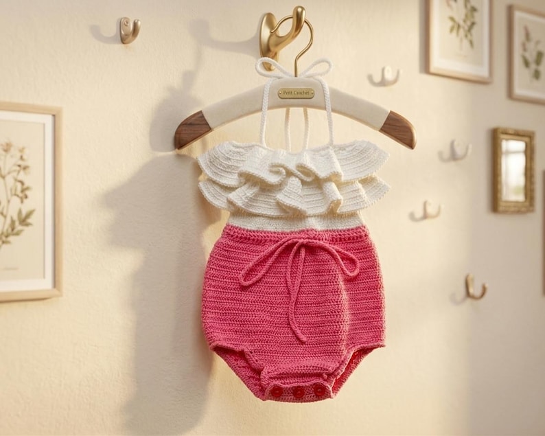 Modèle de barboteuse bébé au crochet, PDF body à volants, tenue pour ...
