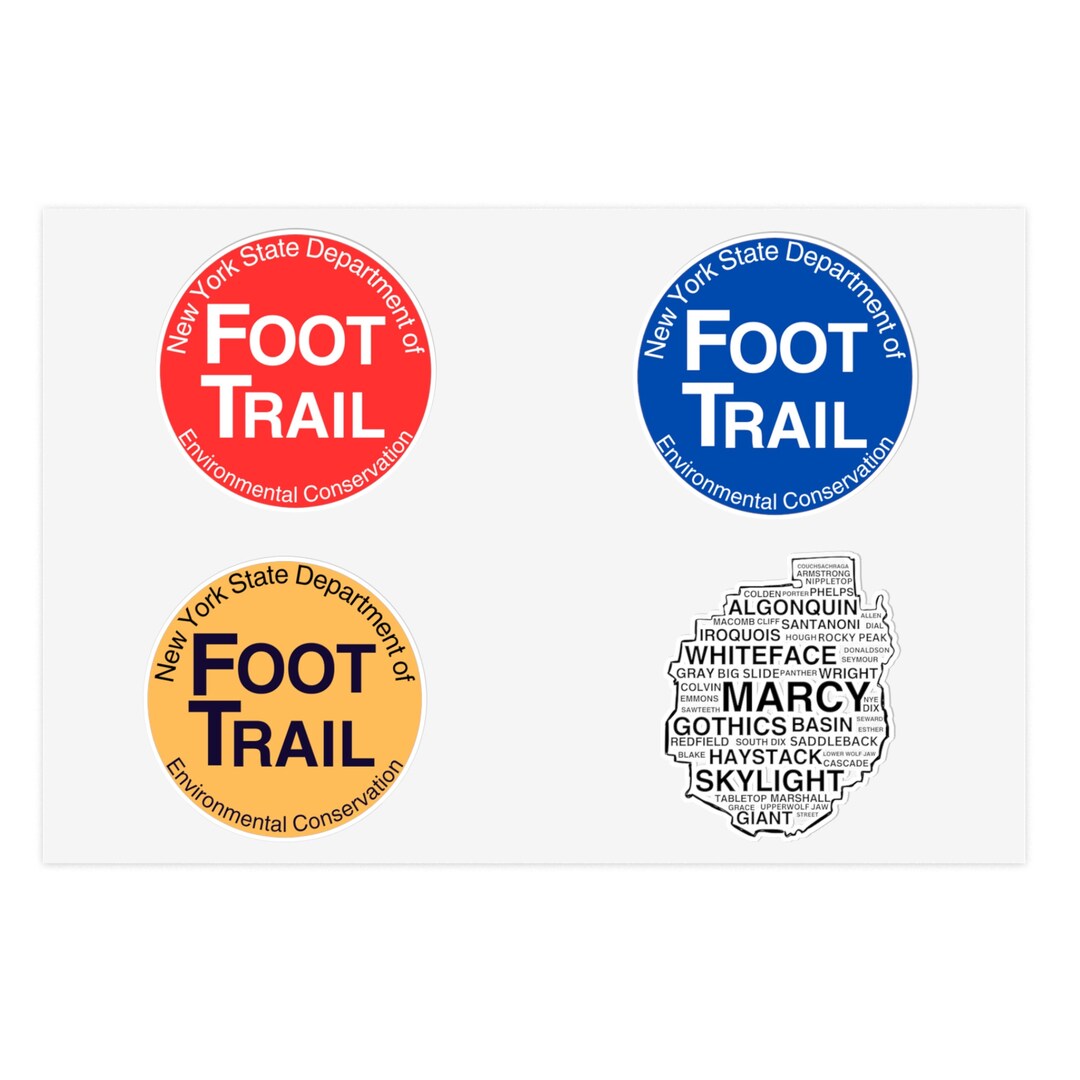 Trail Marker Stickers / ADK Park Outline Sticker / 46 High Peaks - Etsy
