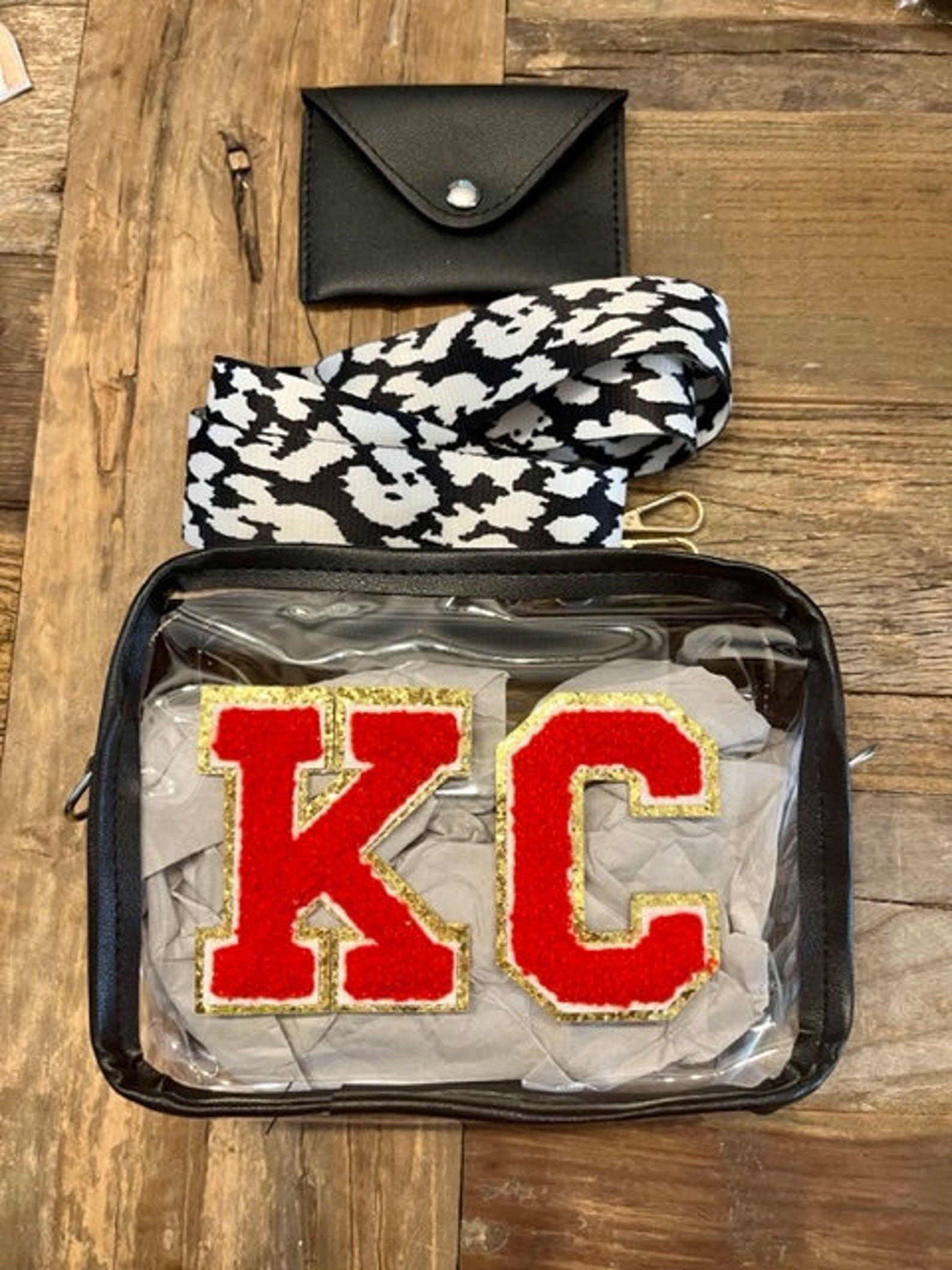 KC Clear Stadium Bag-clear Crossbody Purse-game Day Purse-chenille Patches-adhesive Patches ...
