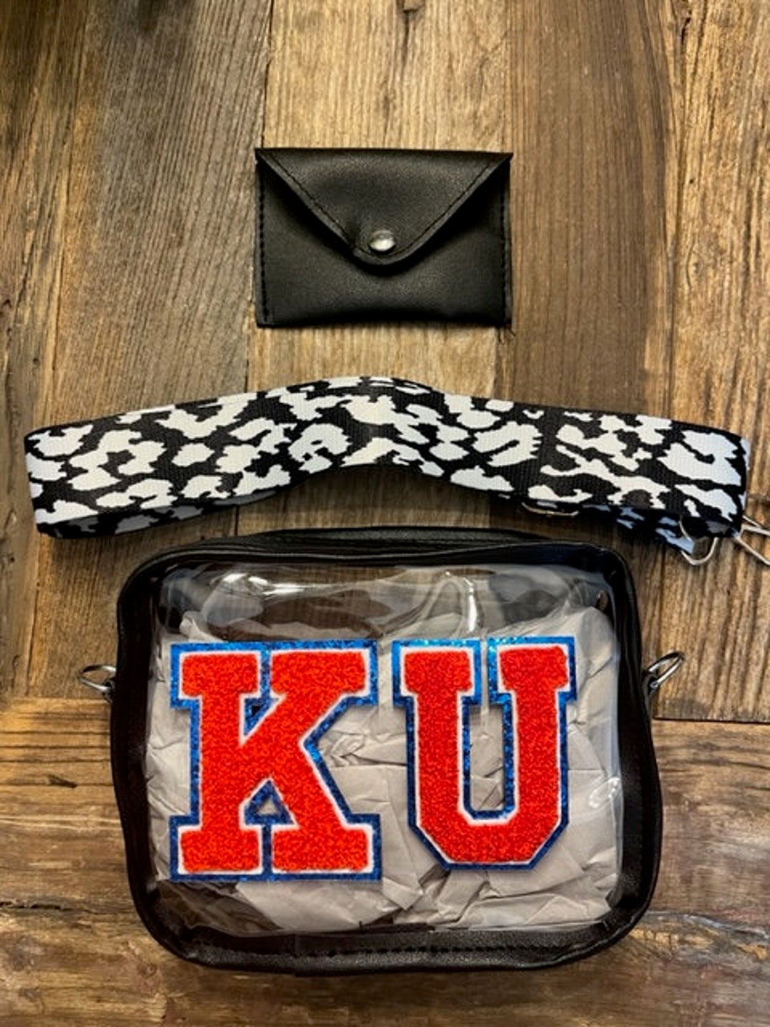 KU Clear Stadium Bag-clear Crossbody Purse-game Day Purse-chenille ...