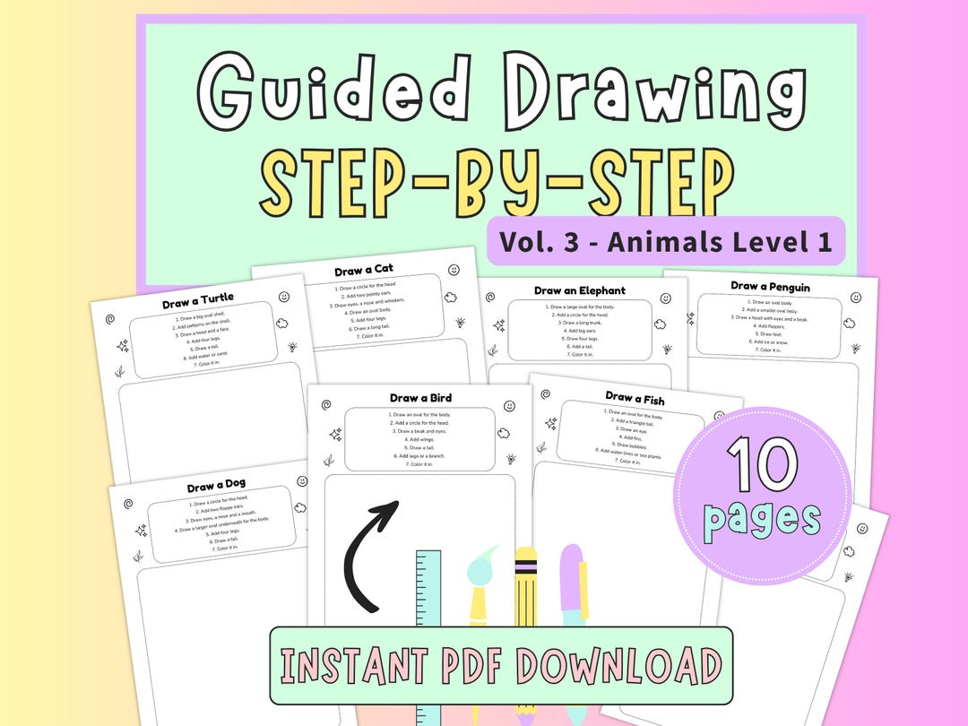 Printable Drawing Activities for Kids Vol. 3 | Simple Step-by-step ...