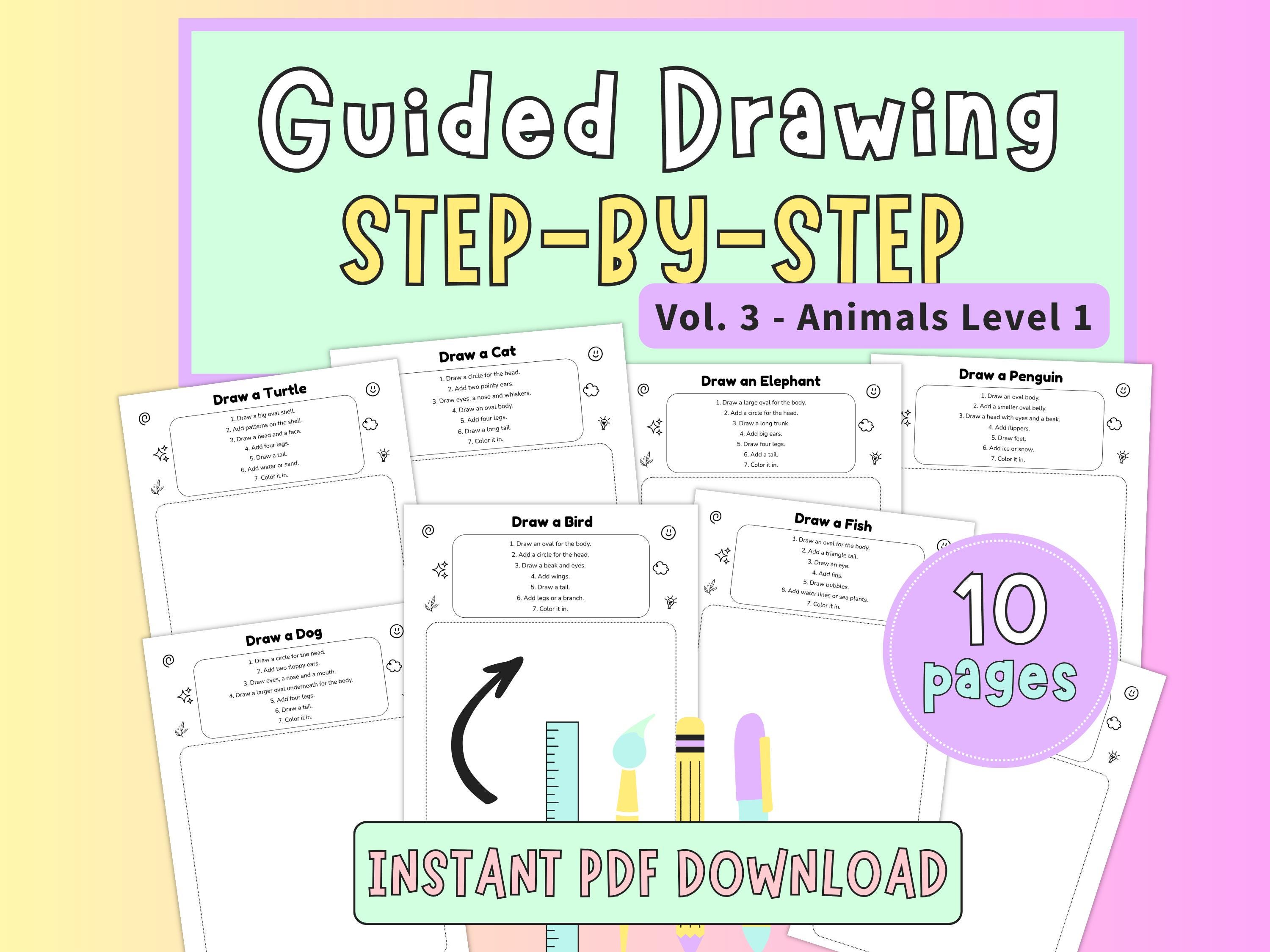 Printable Drawing Activities for Kids Vol. 3 | Simple Step-by-step ...