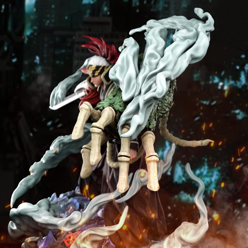 Bleach – Renji Bankai | Zabimaru Fury STL Statue | 3D Print Model ...