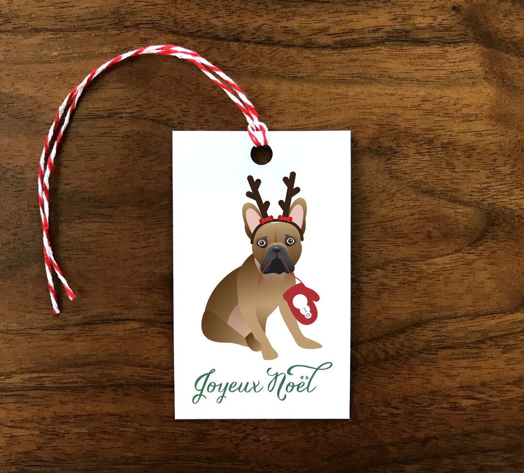 Custom French Bulldog Joyeux Noël Gift Tags | Christmas | Set of 10 - Etsy