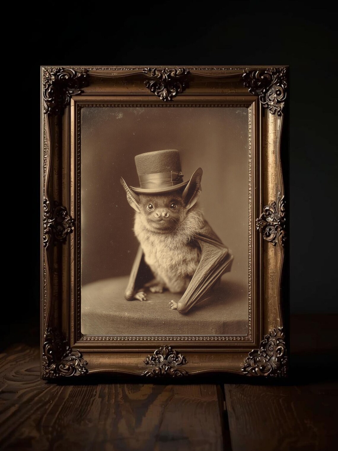 Victorian Baby Bat Gentleman Art Print Antique Style Sepia Bat Portrait ...