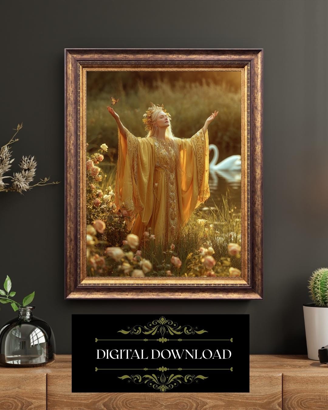 June Goddess Digital Art Pagan Litha Fantasy Printable Wiccan Summer ...