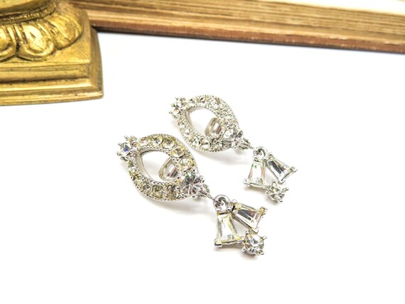 Vintage Signed SAC Sarah Coventry Rhinestone Silver D… - Gem