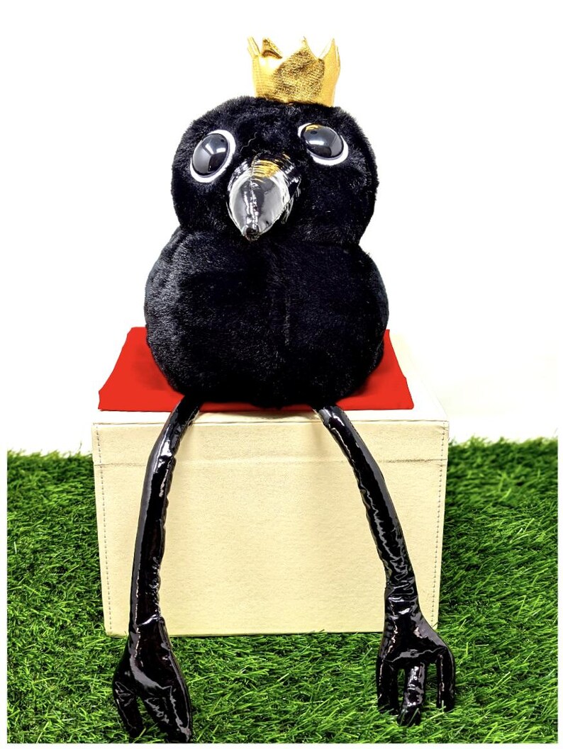 Handmade Plush Crow King: Soft Stuffed Animal With Magnetic Crown - Etsy