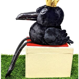 Handmade Plush Crow King: Soft Stuffed Animal With Magnetic Crown - Etsy
